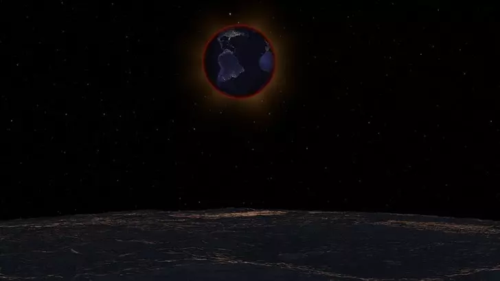Foto №1 - NASA liet sjen litte hoe't de Lunar Eclipse út 'e moanne liket