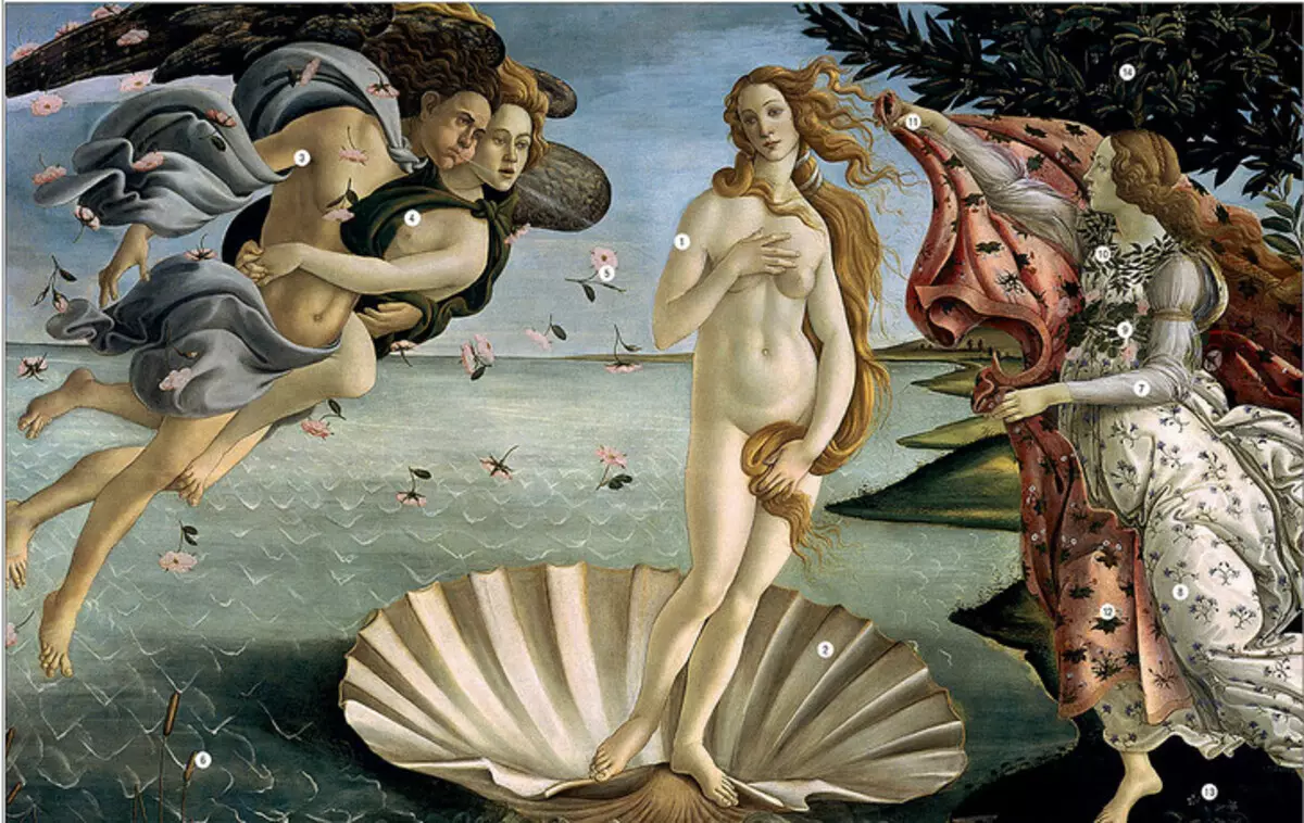 Foto №1 - 14 karakter terenkripsi di Venus Botticelli