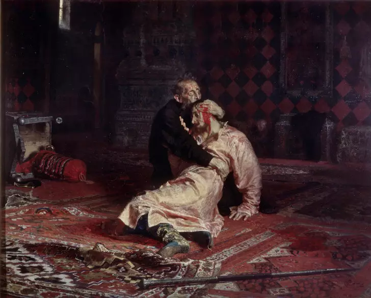 Ảnh №1 - Mã văn hóa: 9 bí mật của bức tranh Ivan Ivan khủng khiếp và con trai của Ivan của mình .... Ilya ilya repin
