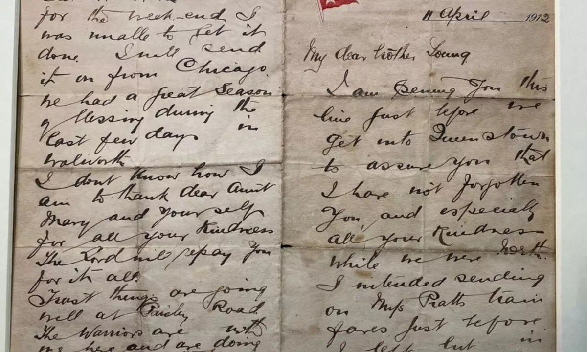 Последната буква од свештеникот со "Титаник" е ставено за тргување