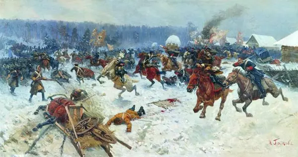 Valokuva numero 5 - Ensimmäinen venäläinen keisari seisoi venäläisen armeijan telineessä
